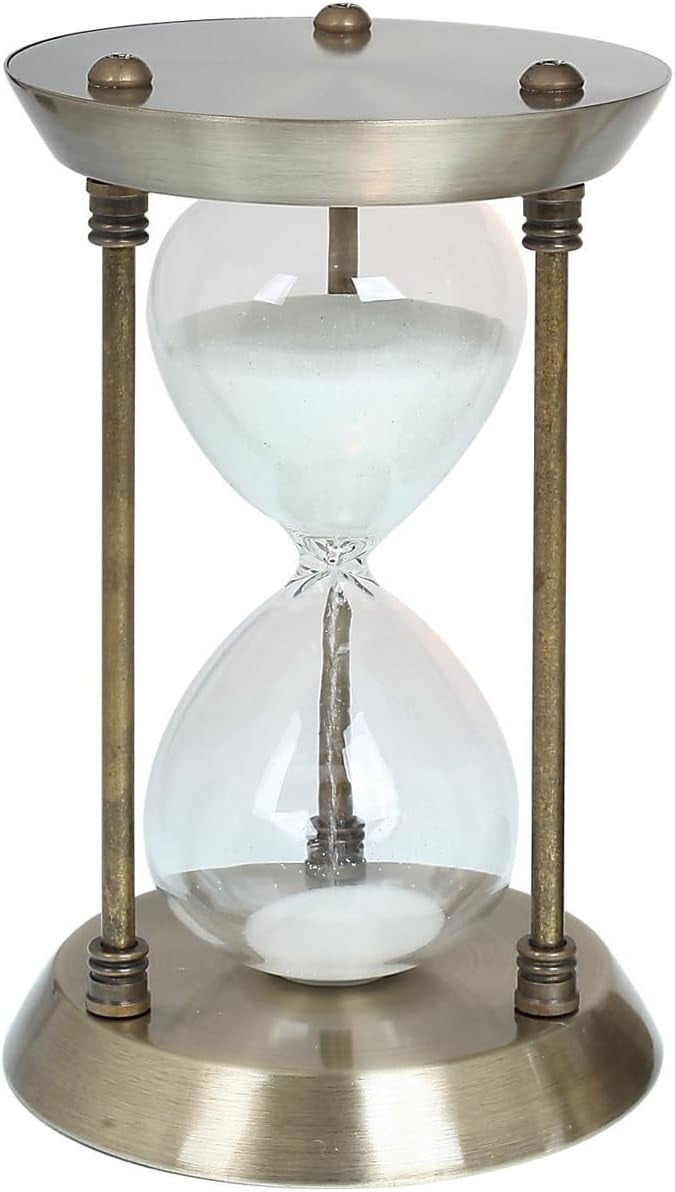 Hourglass Timer,Sand Timer,15 Minutes Timer,Brass White Sand Hour Glass ...