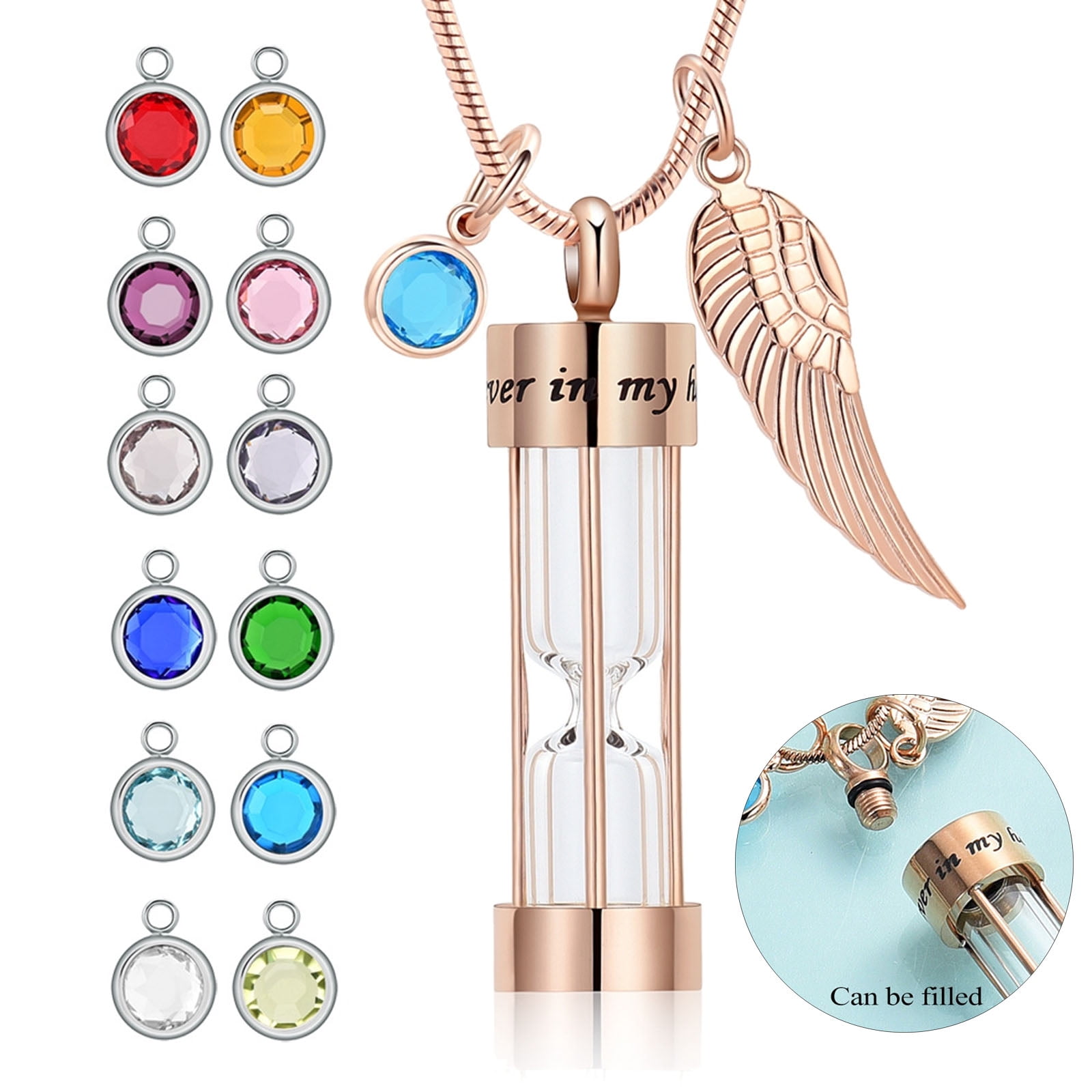 Hourglass Urn Necklace for Ashes Ashes Necklace Stainless Steel ...