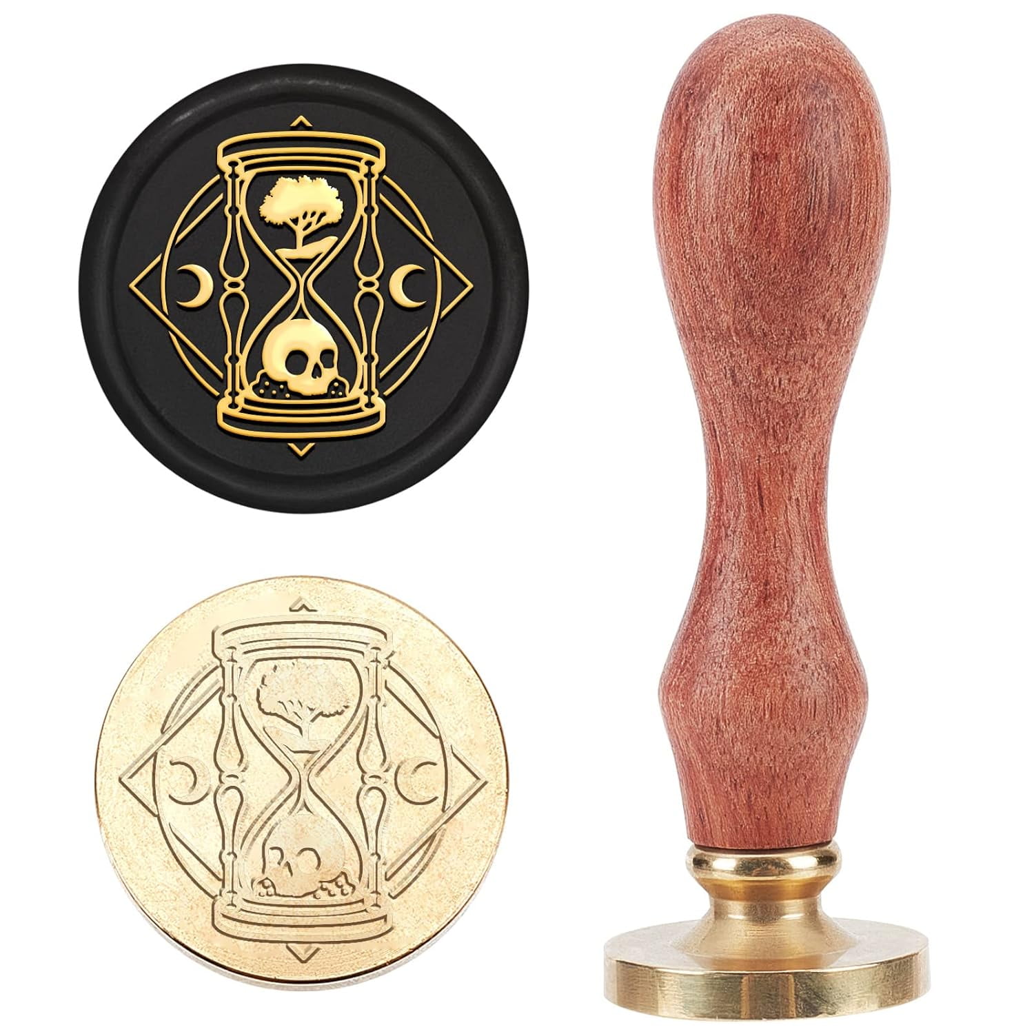 Hourglass Wax Seal Stamp Skeleton Tree Sealing Wax Stamp 25mm Removable ...