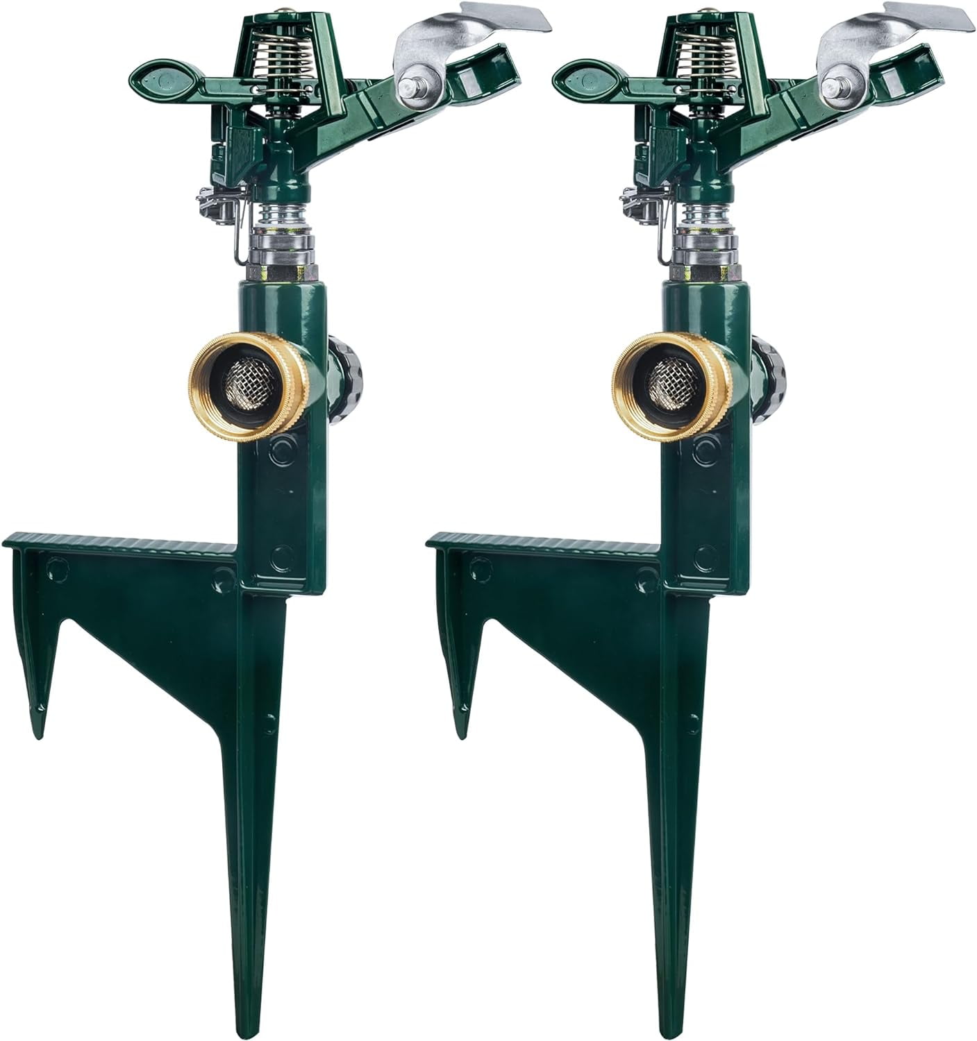 Hourleey 2 Pack Impact Sprinklers for Yard, Adjustable Pulsating Water ...