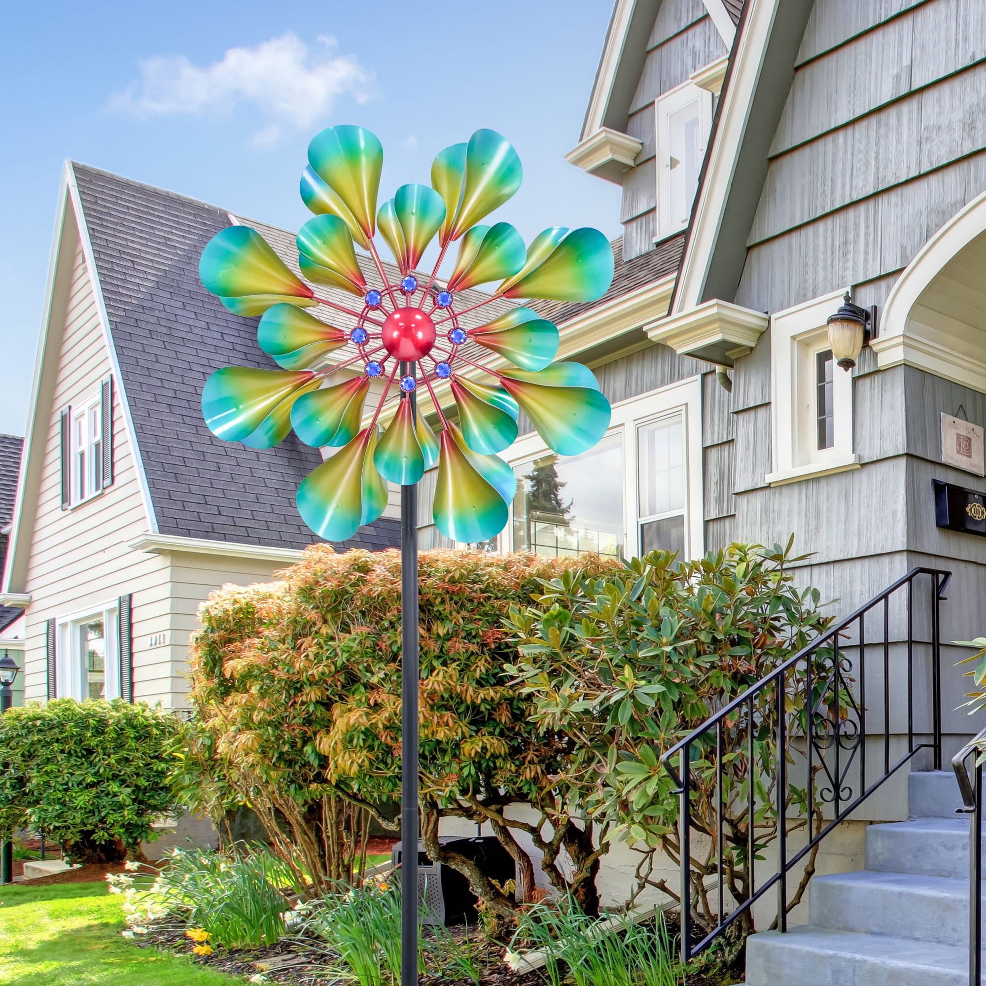 Hourpark 3D Kinetic Metal Wind Wheel & Spinners for Garden Outdoor ...