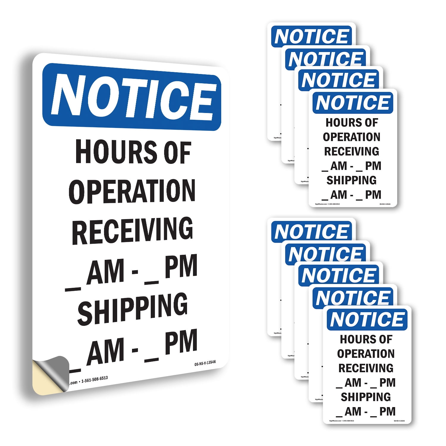 Hours Of Operation Receiving ____ OSHA Notice Vinyl Decal Label 24 Inch ...