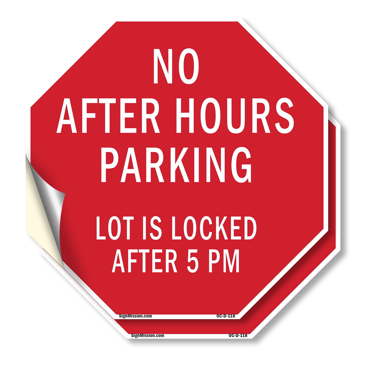 No After Hours Parking Lot Is Locked After 5 Pm (2 Pack) 10 inch X 10 ...