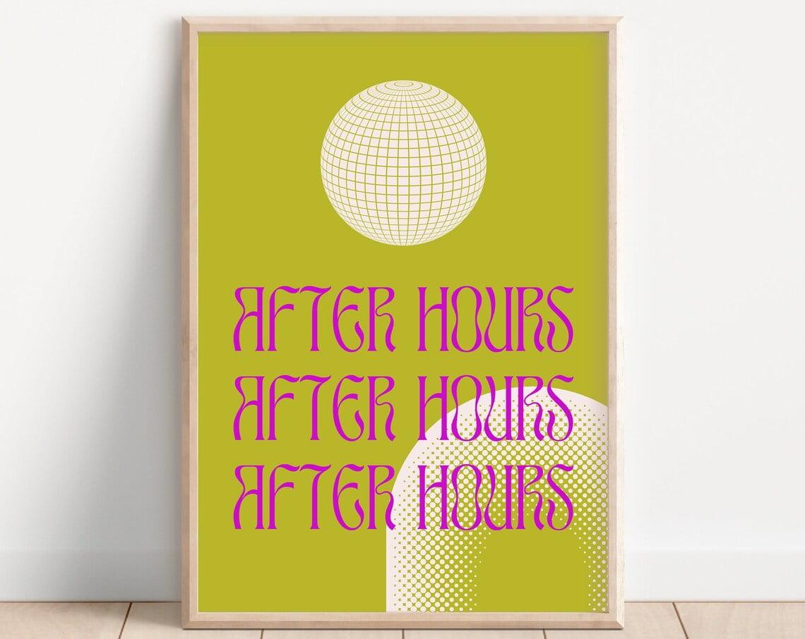 After Hours, Retro Night Club Inspired Print - Bold Music Poster, Night ...