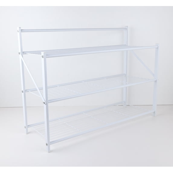 House 2 Home 27" Wide Foldable Metal Shelf / Shoe Rack, Powder Coated ...