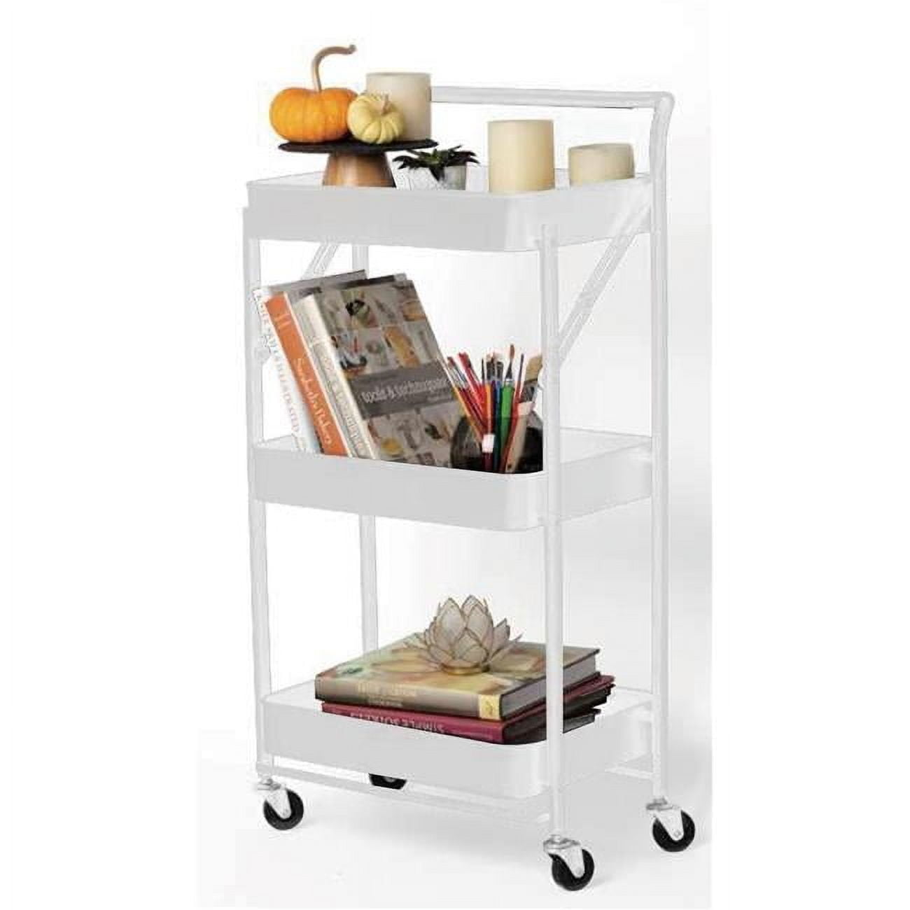 House 2 Home W11T203-W 3 Tier Foldable Rolling Trolley - White ...