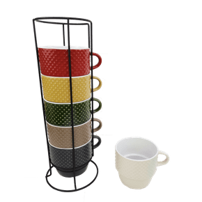 Stackable Coffee Mugs With Rack