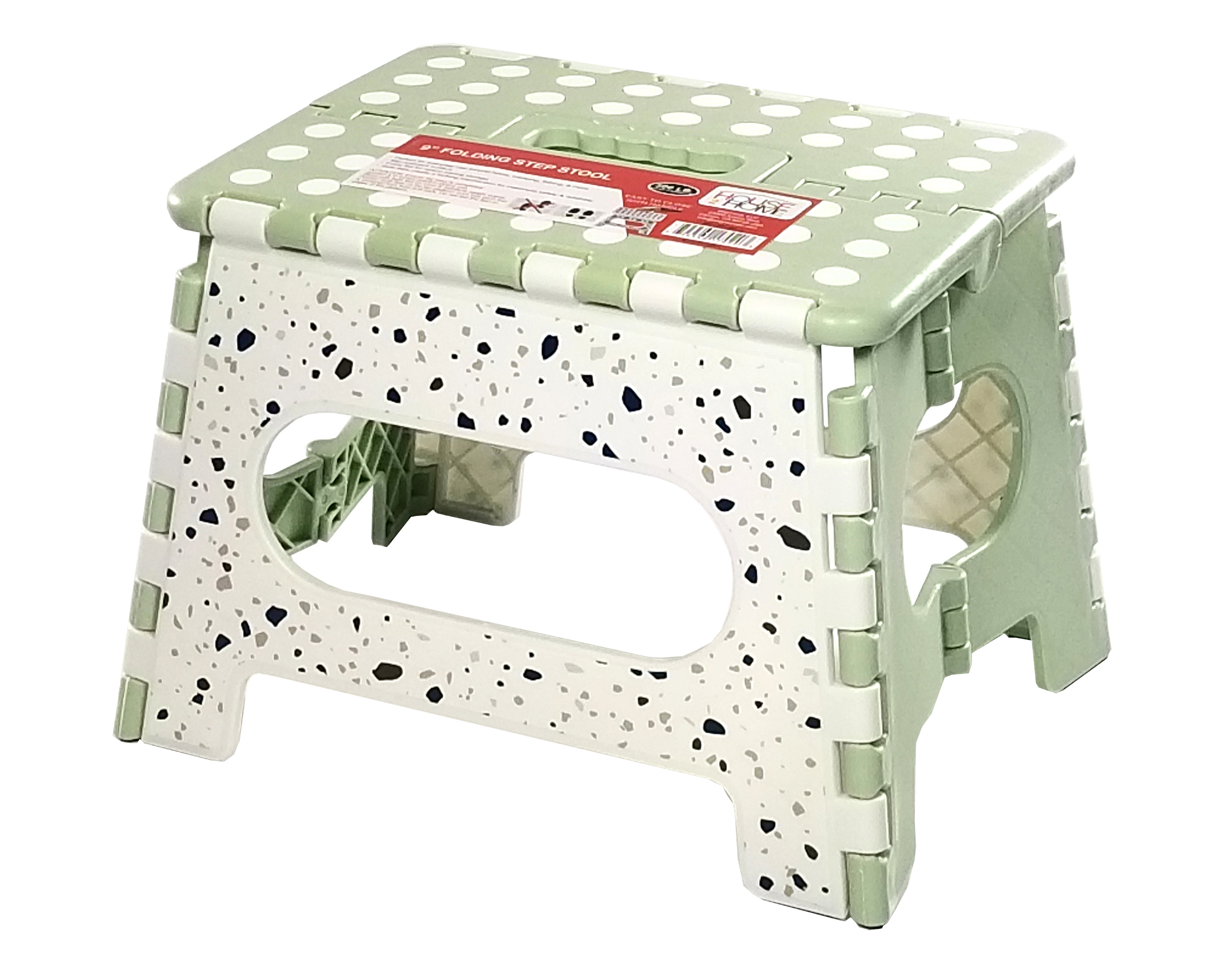 House 2 Home 9" Decorated Folding Plastic Step Stool, Stones Chips ...