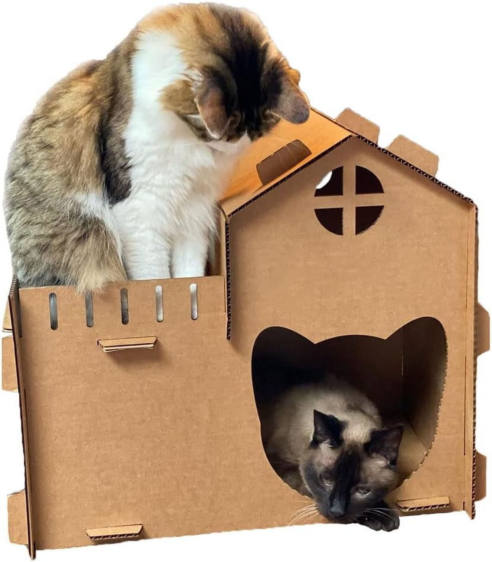 House, 200 lb. Test Corrugated Cardboard, Cat Playhouse for Indoor Cats ...