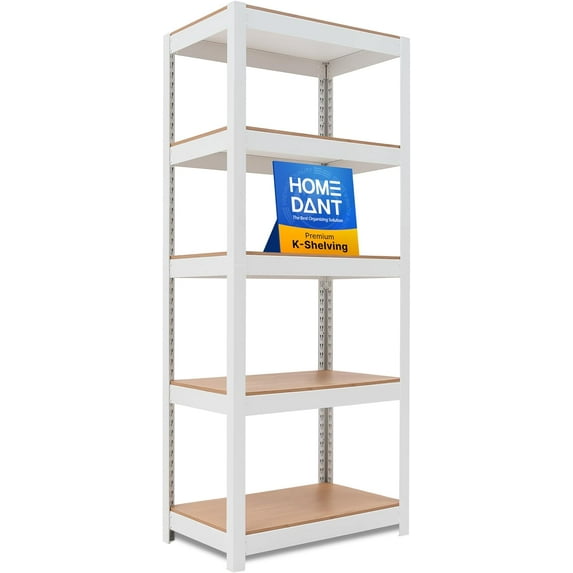 House 5 Tier 24.1" W Laminated Metal Shelving Unit Adjustable Storage ...