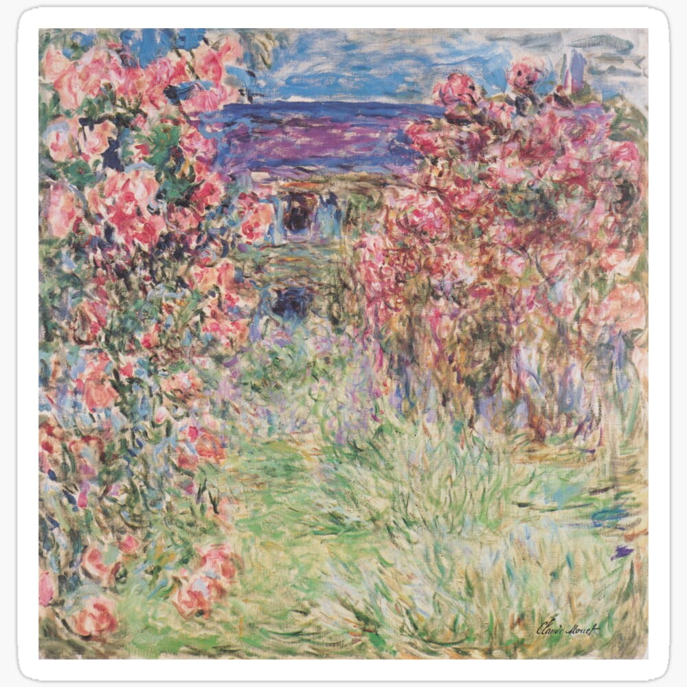 House Among The Roses, 1917-1919 By Claude Monet Sticker Phone Decal ...