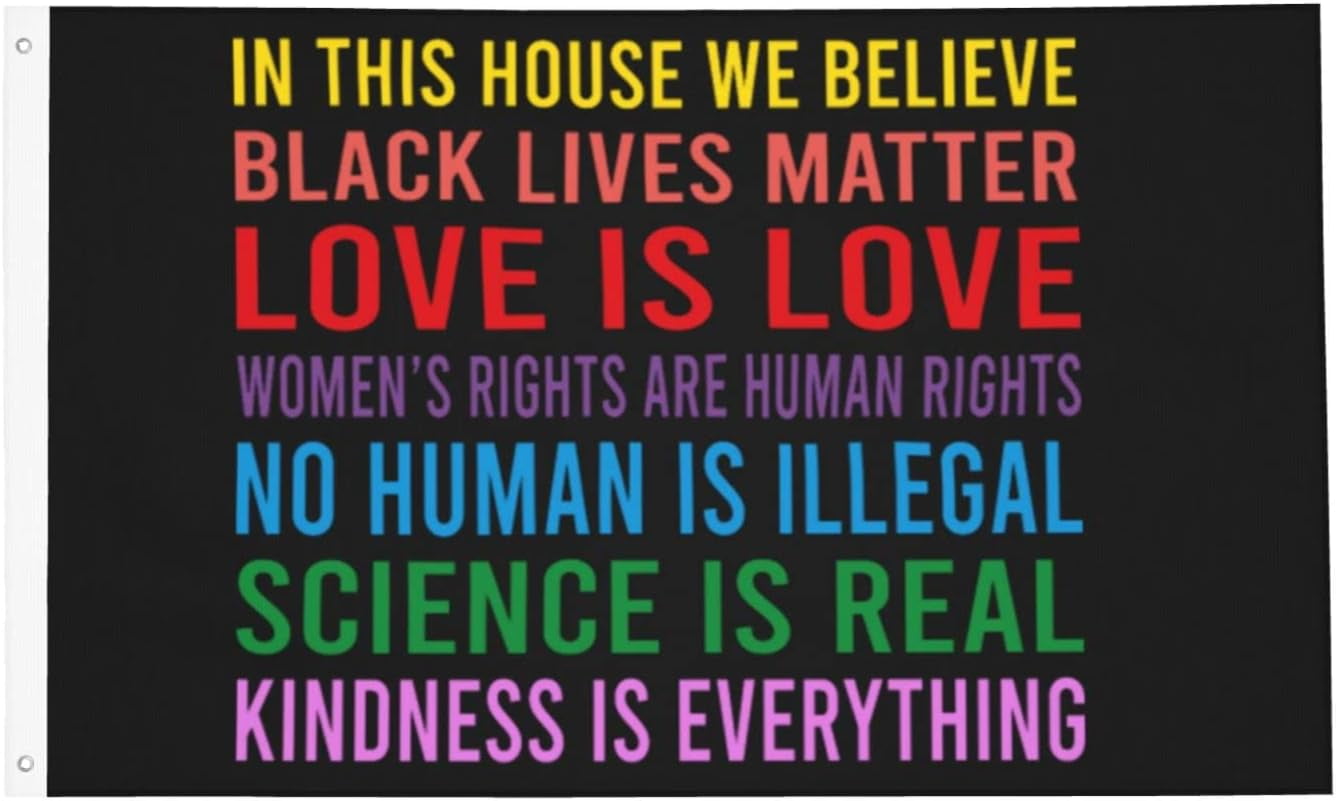 In This House We Believe Banner With Metal Grommets Double Sided ...