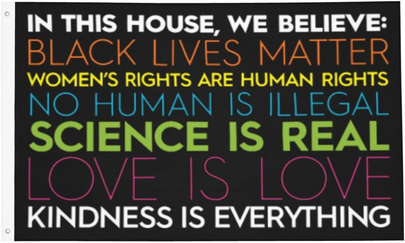 In This House We Believe Banner With Metal Grommets Double Sided ...