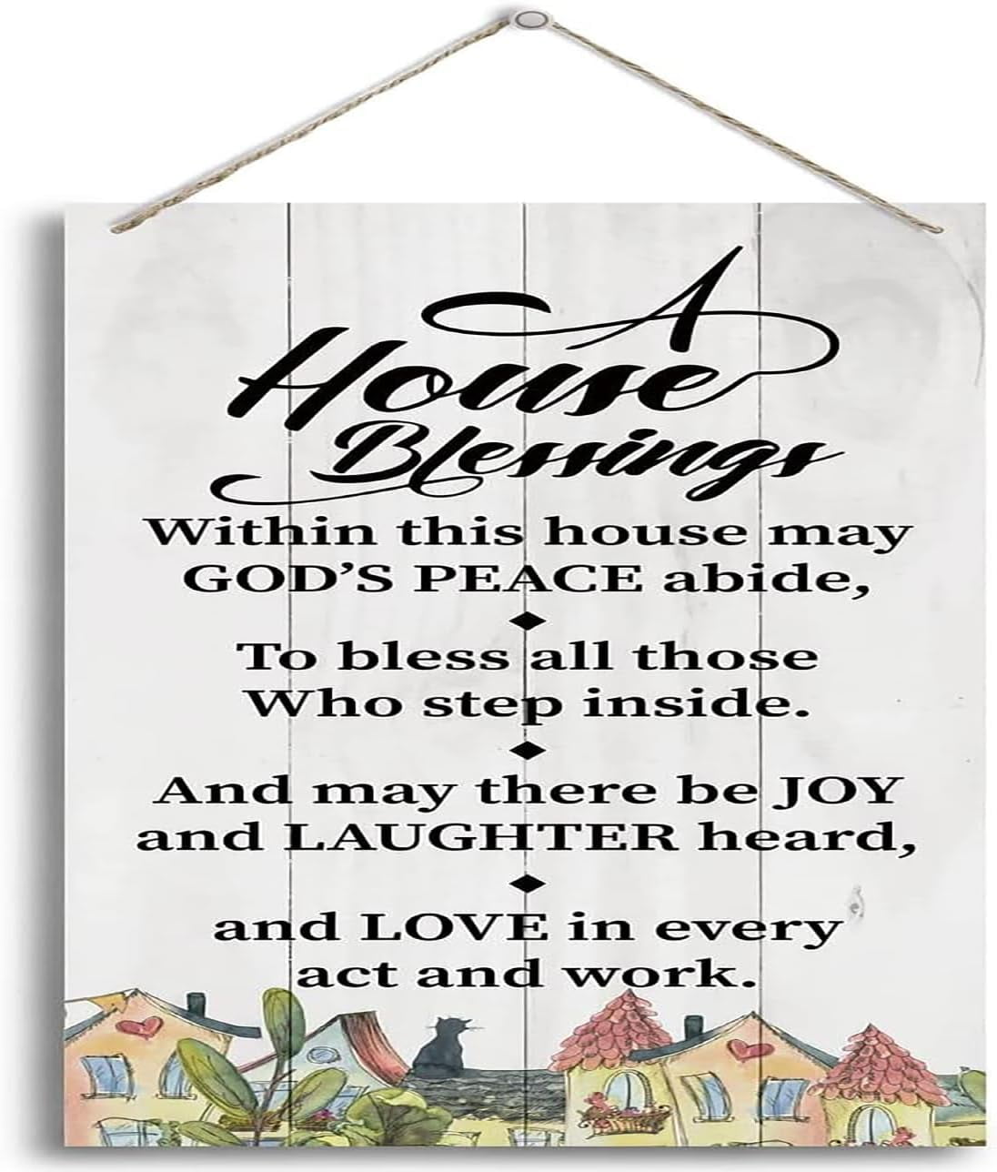 A House Blessing Inspirational Wooden Decor Sign, Hanging Family Sign ...