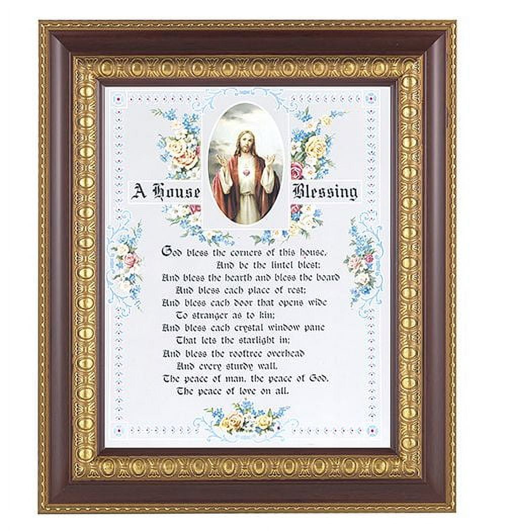 House Blessing Picture Framed Wall Art Decor Large, Dark Cherry with ...