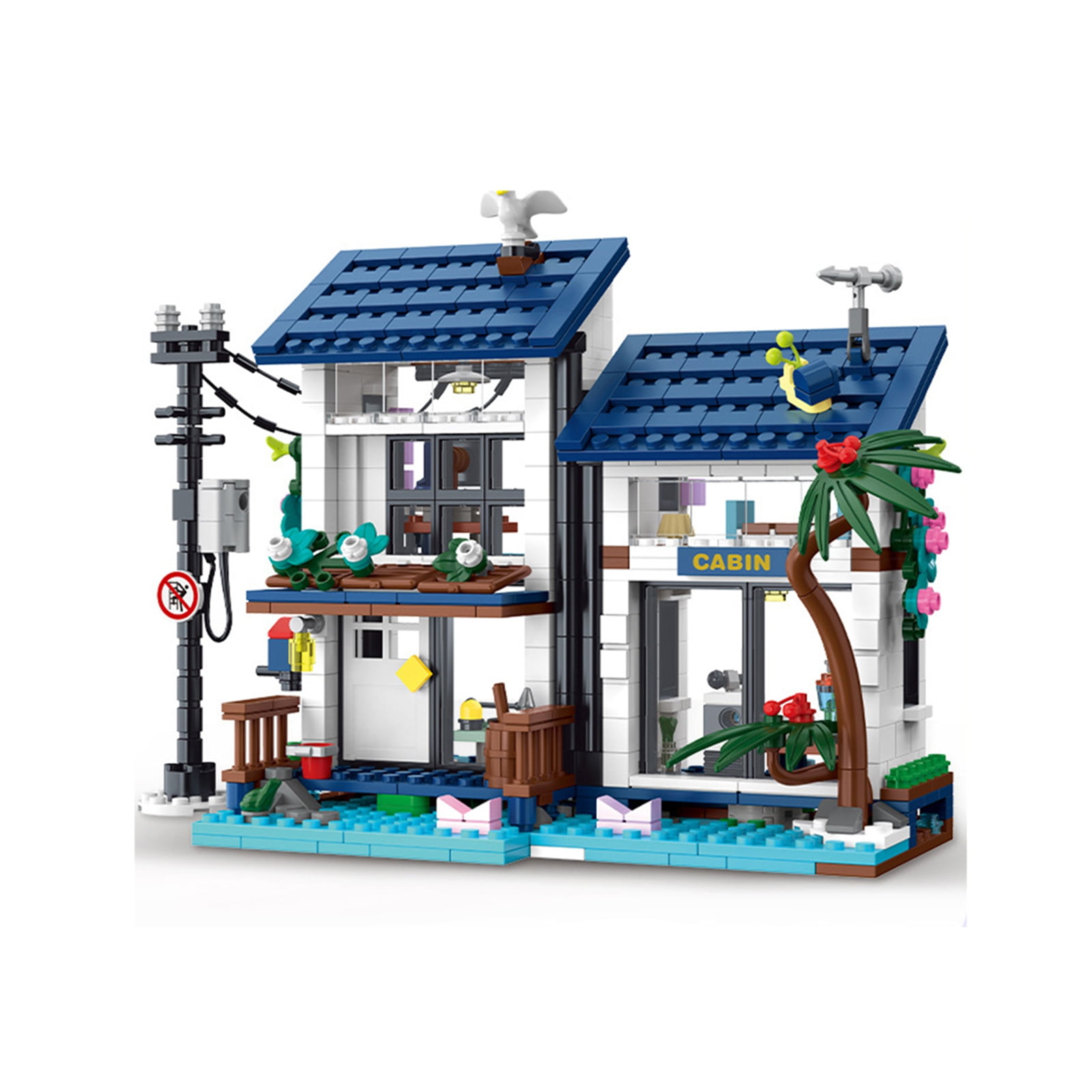 House Building Block Toy 813pcs/set 3-in-1 Vacation Beach House ...