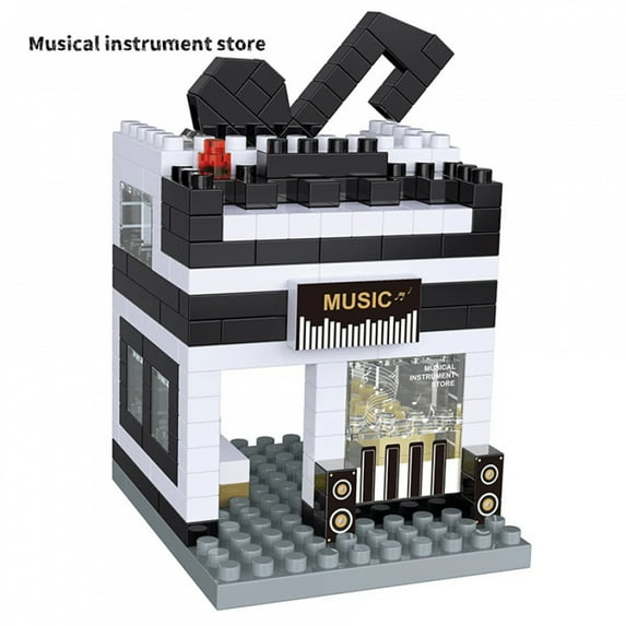 House Building Blocks Mini City Street View Clothing Store Aquarium 3D ...