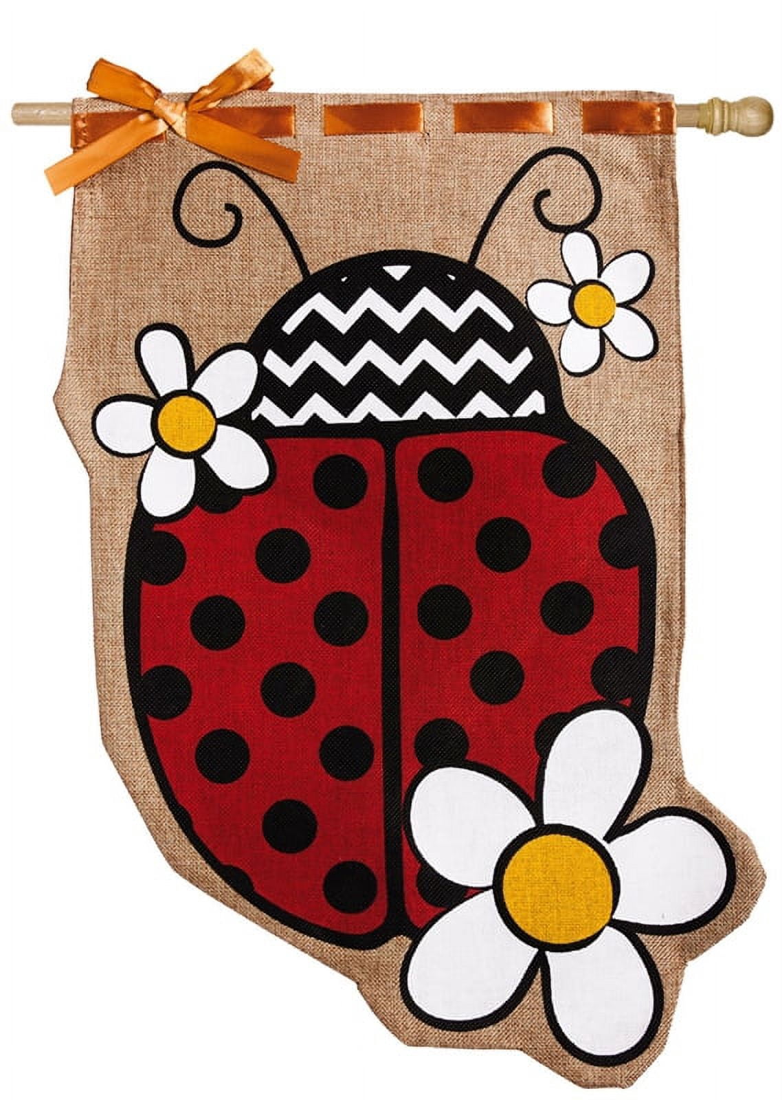 House Burlap Ladybug Flag - Walmart.com
