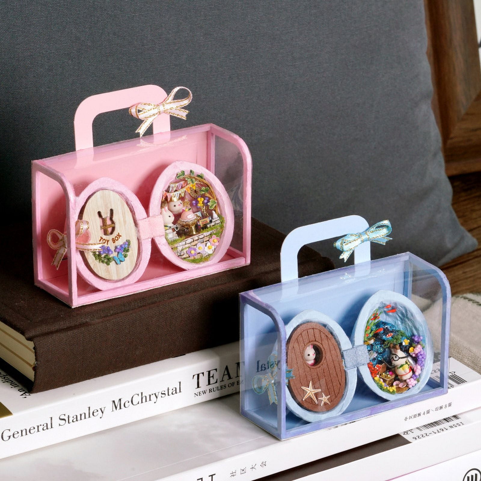 House Cabin Mini Seed World Creative Handmade Assembled Gift Box Model ...