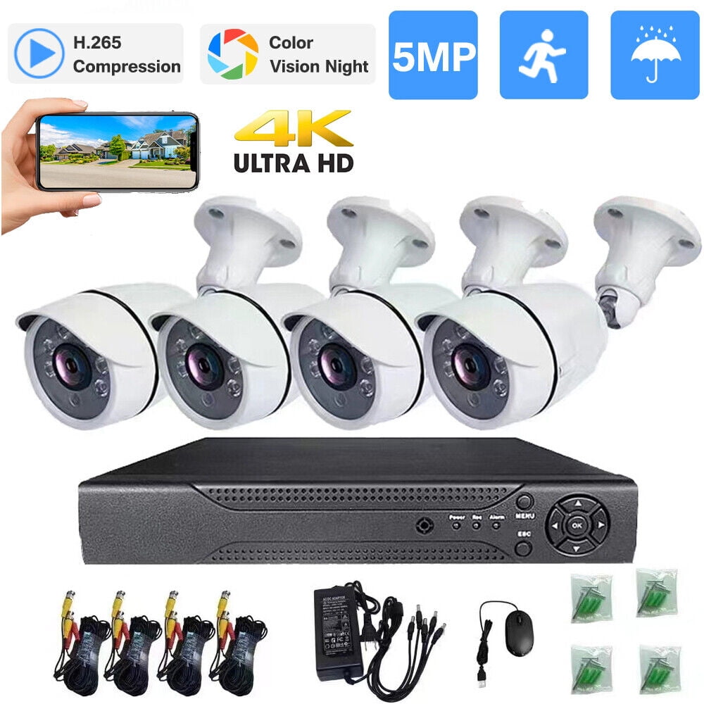 House Camera 4CH DVR Home Security System 4K 5MP DVR + 4 X Outdoor 1 ...