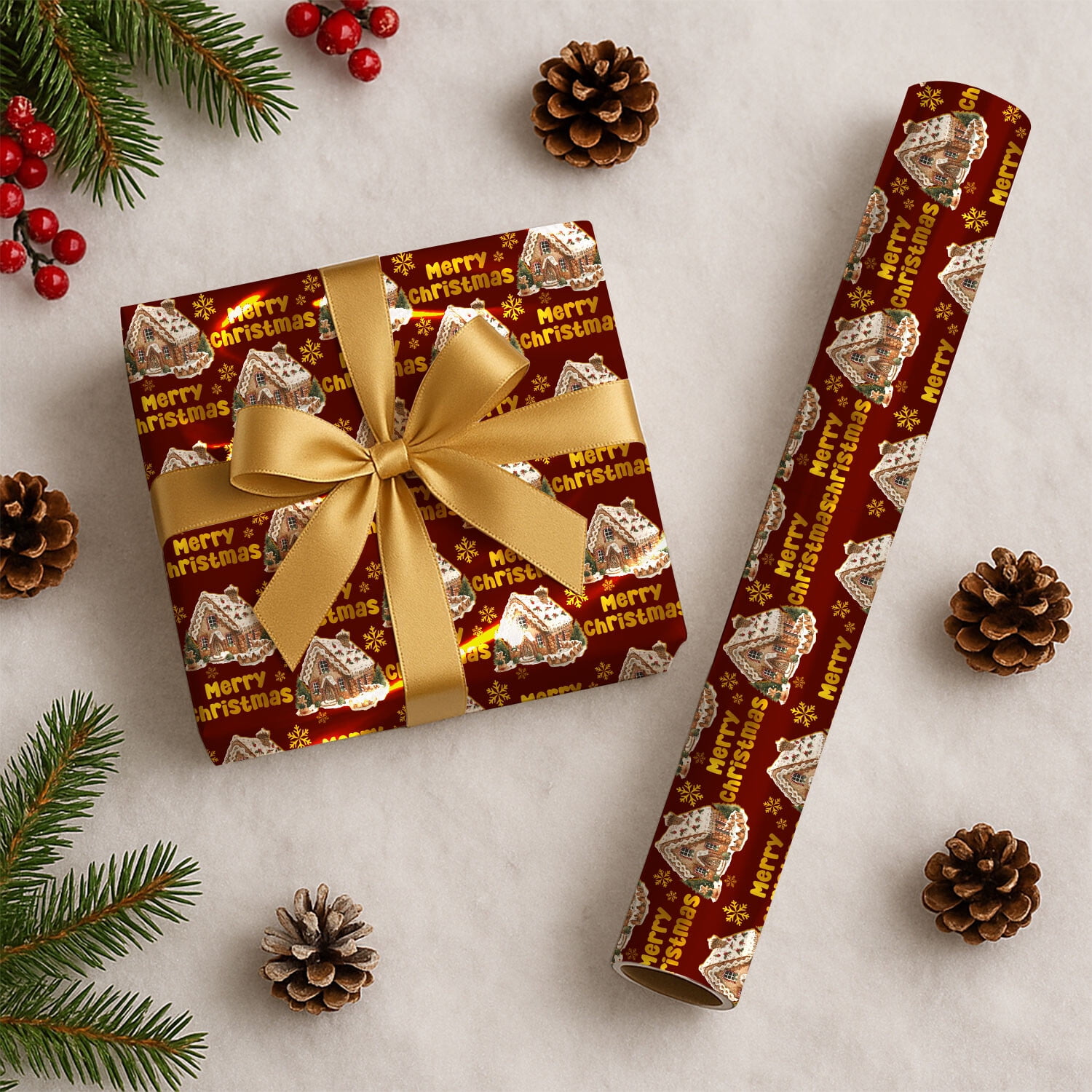 House Christmas Wrapping Paper Rolls, House Holiday Gift Wrapping Paper ...