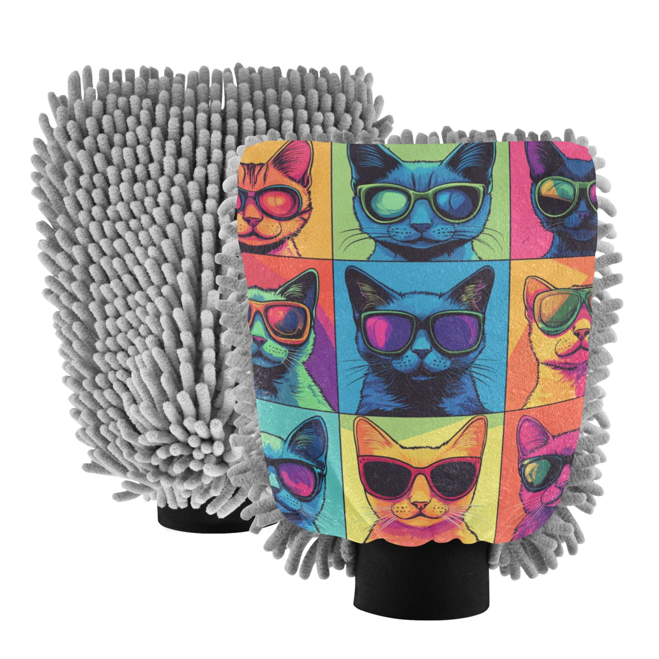 House Cleaning and Car Wash Mitts, Home Dusting Microfiber Gloves ...