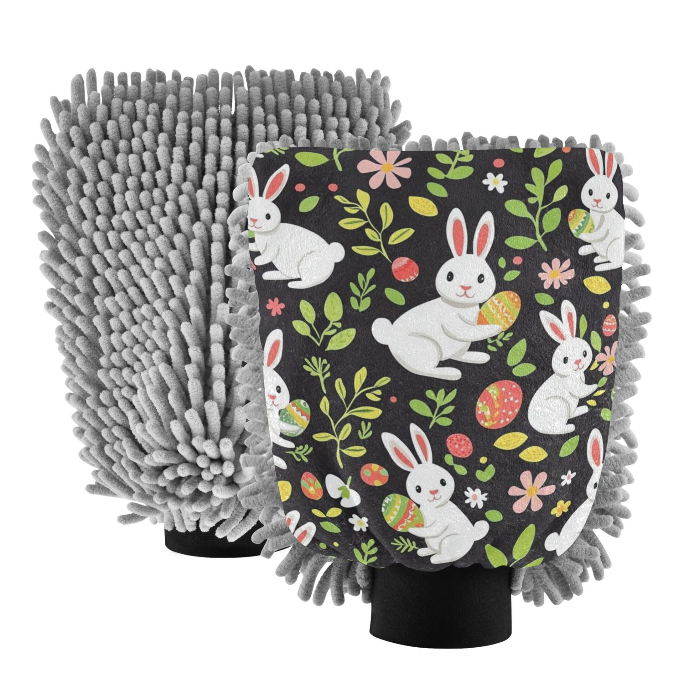 House Cleaning and Car Wash Mitts, Home Dusting Microfiber Gloves ...