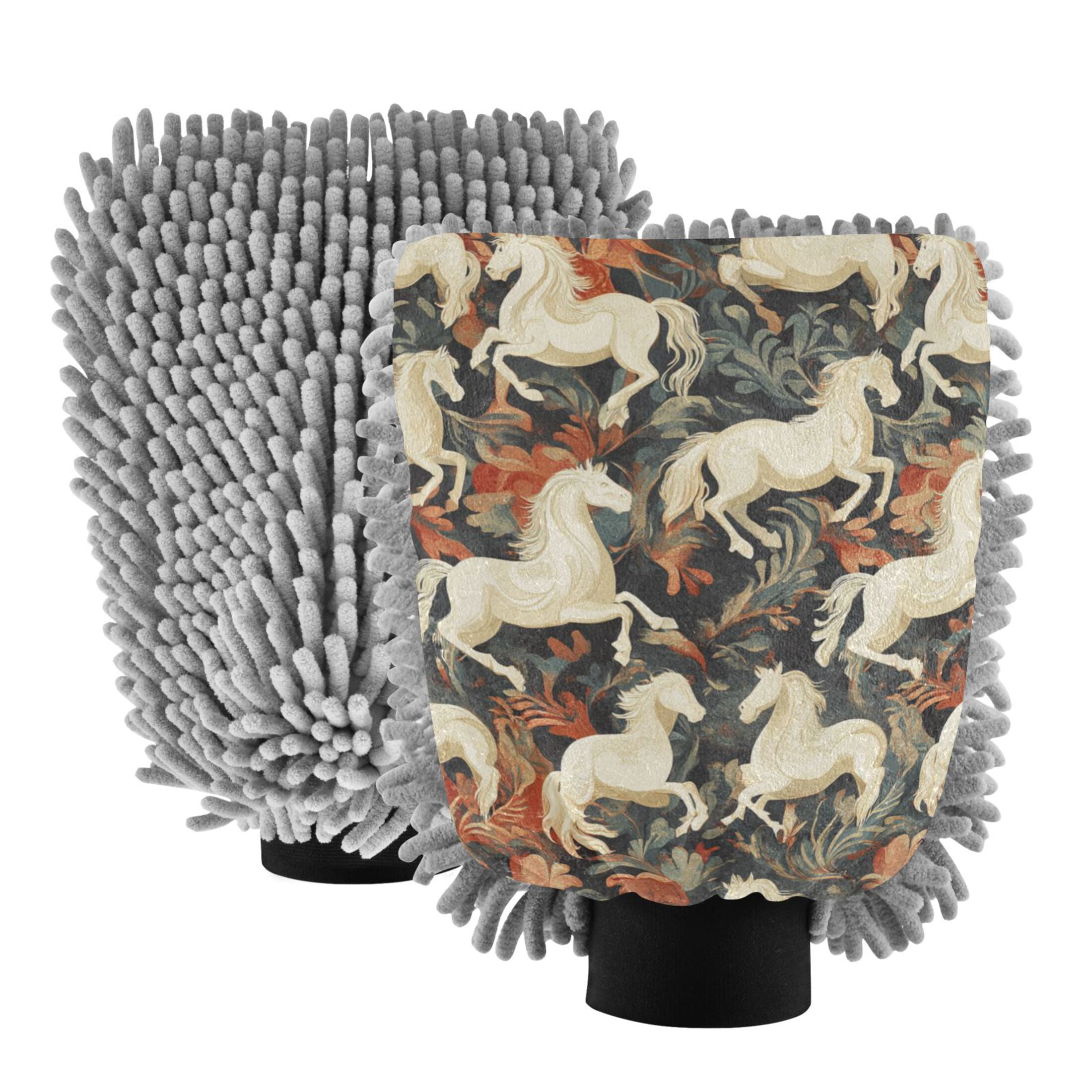 House Cleaning and Car Wash Mitts, Home Dusting Microfiber Gloves ...