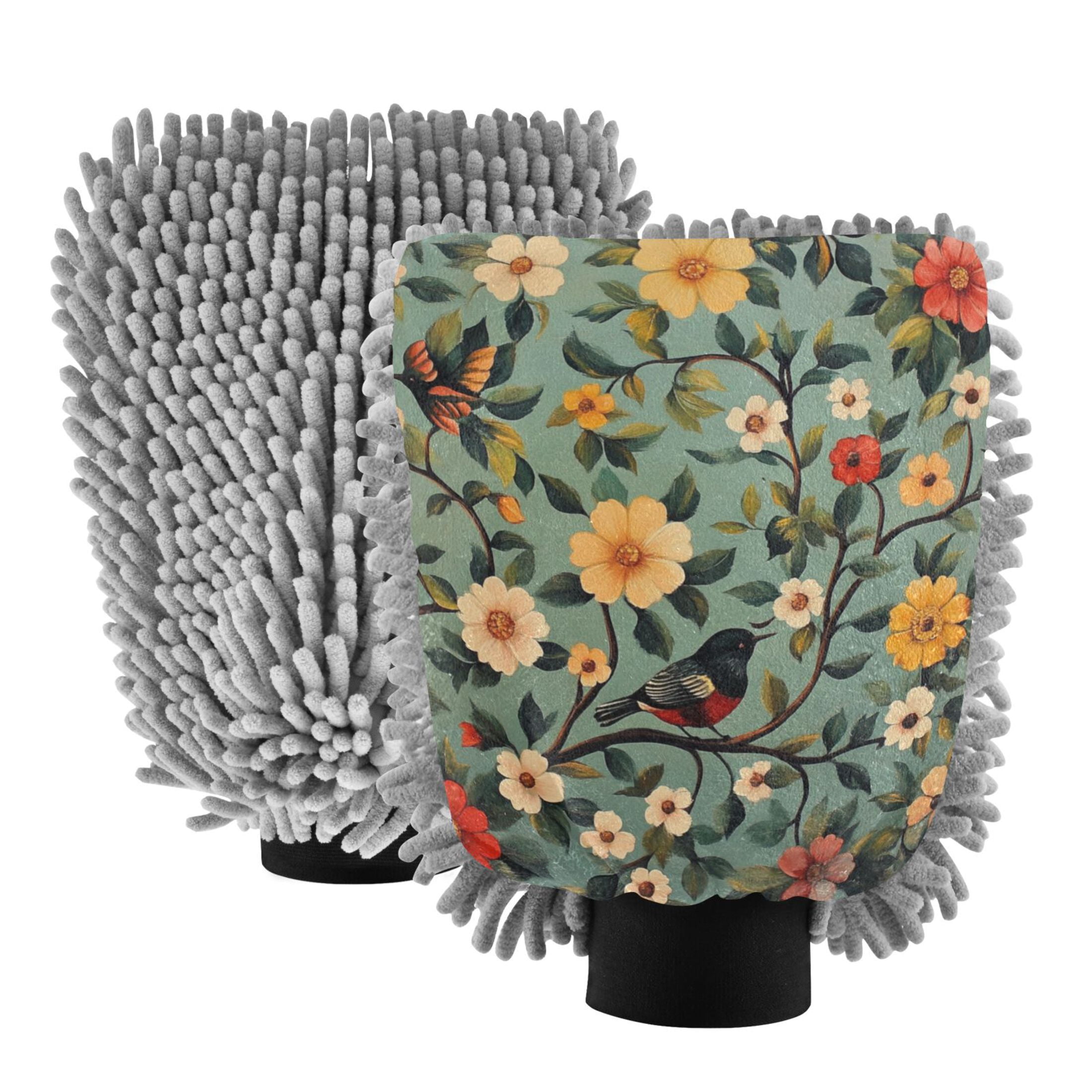 House Cleaning and Car Wash Mitts, Home Dusting Microfiber Gloves ...