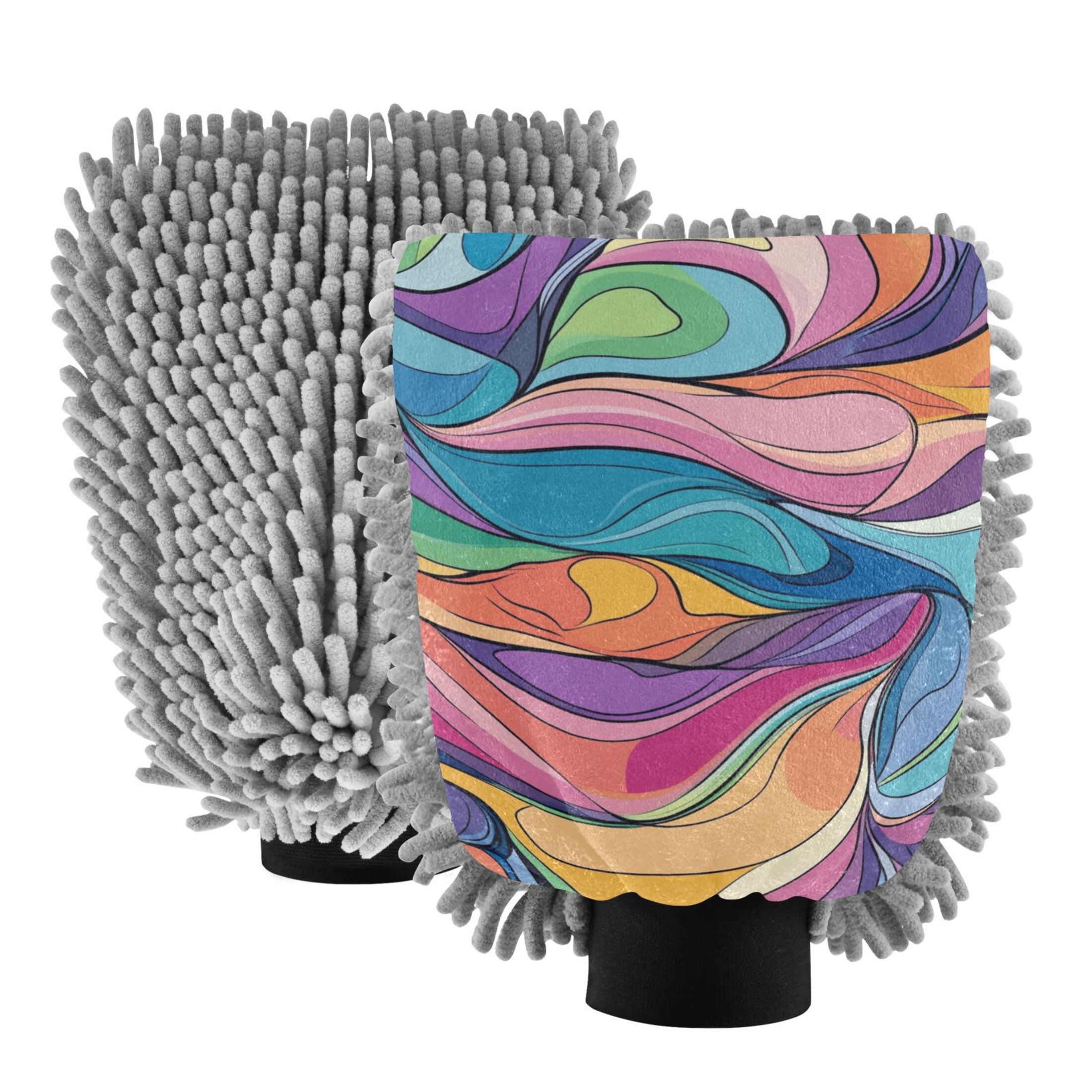 House Cleaning and Car Wash Mitts, Home Dusting Microfiber Gloves ...