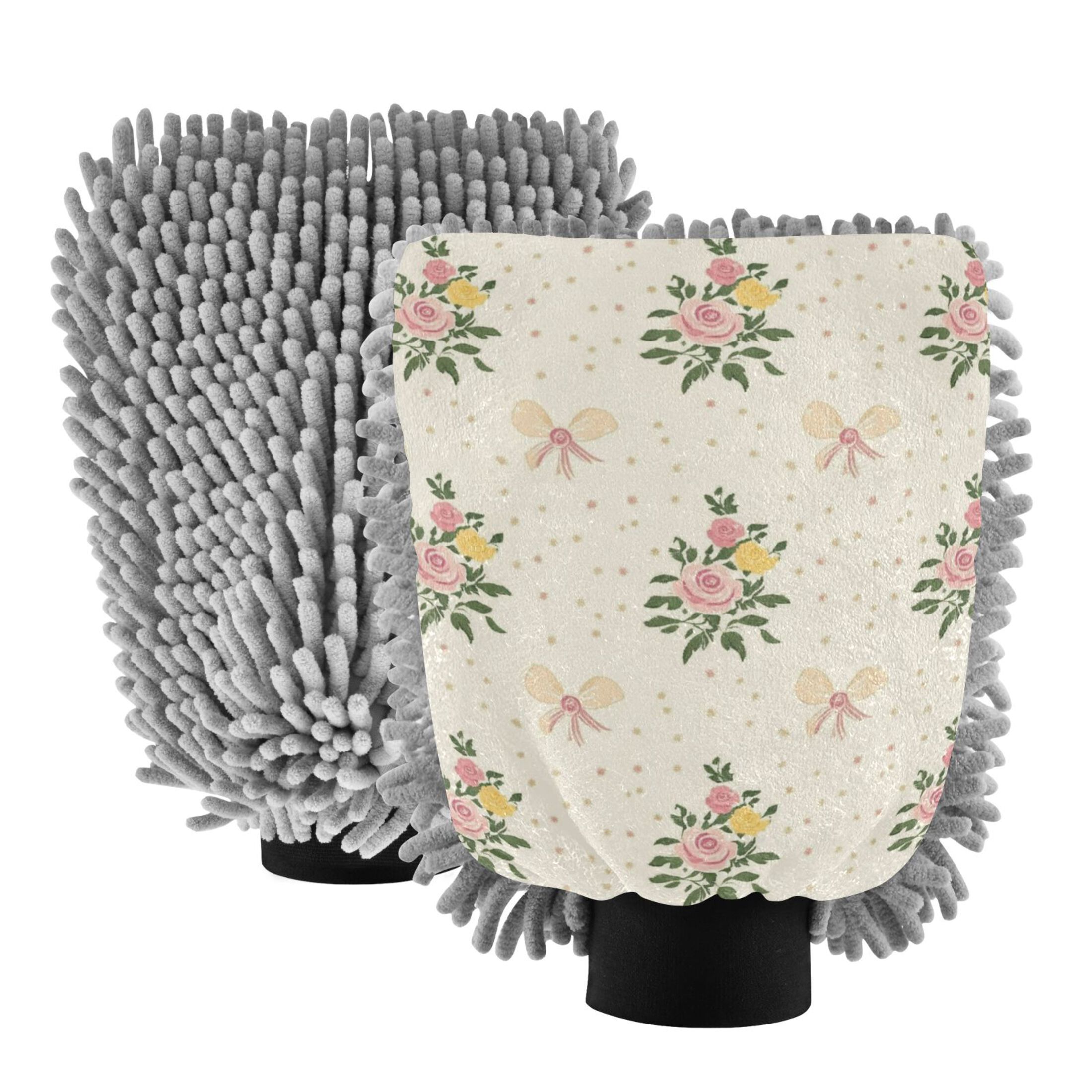 House Cleaning and Car Wash Mitts, Home Dusting Microfiber Gloves ...