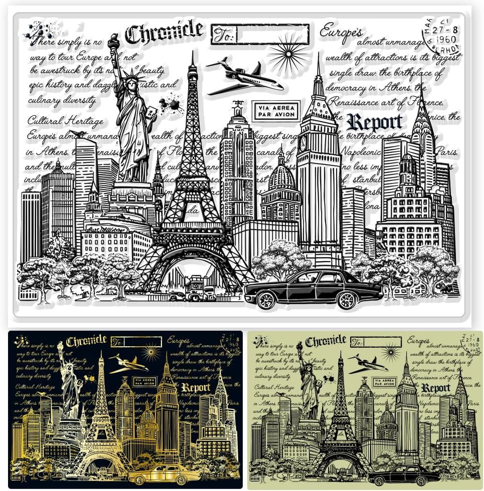 House Clear Stamps City Building Transparent Silicone Stamps for Card ...