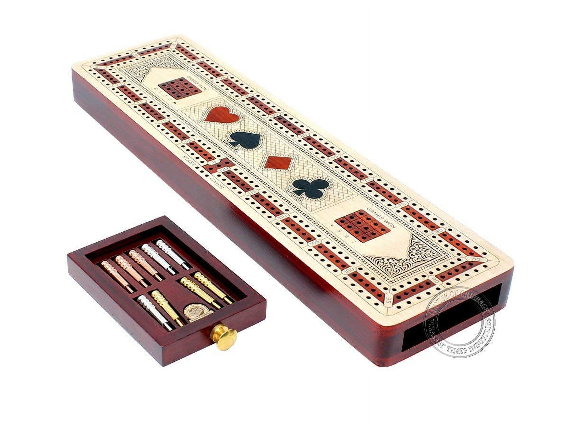 House of Cribbage - DHF10 3 Track Continuous Cribbage Board Inlaid in ...