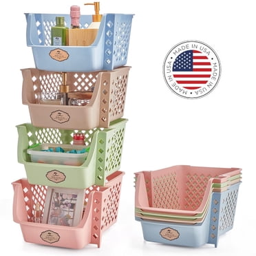 Mighty Tuff Large Nesting Stack Storage Bin, All, Plastic, Gray ...