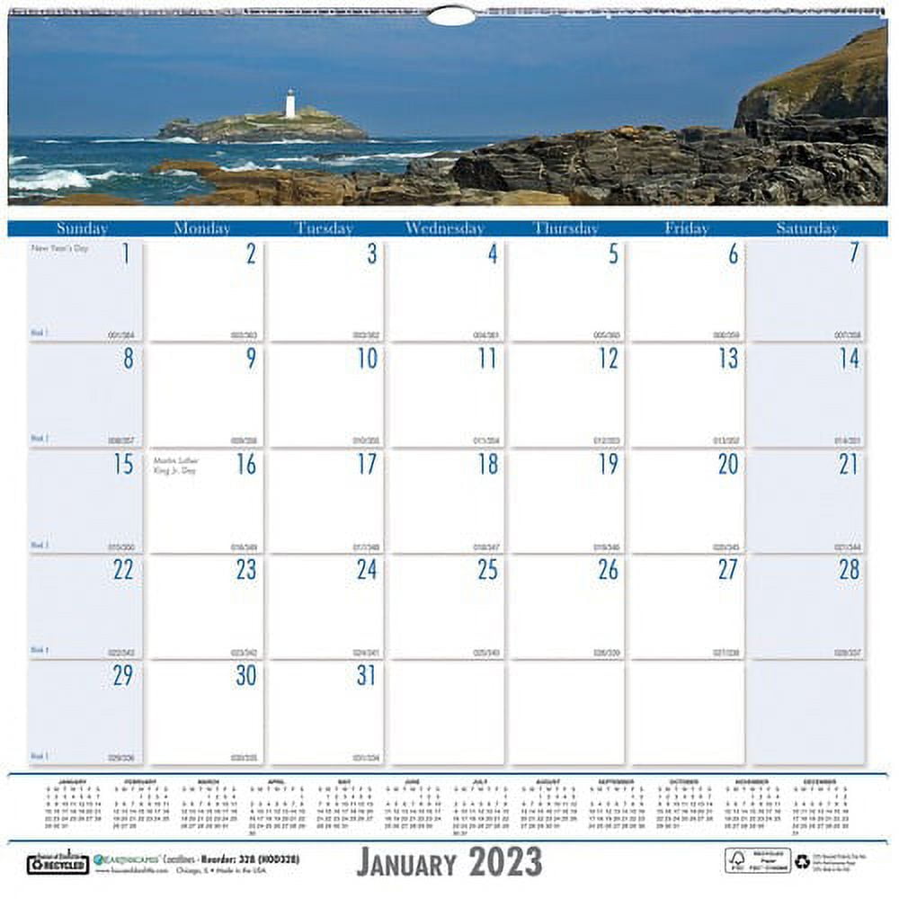 House of Doolittle Coastlines Monthly Wall Calendar - Julian Dates ...