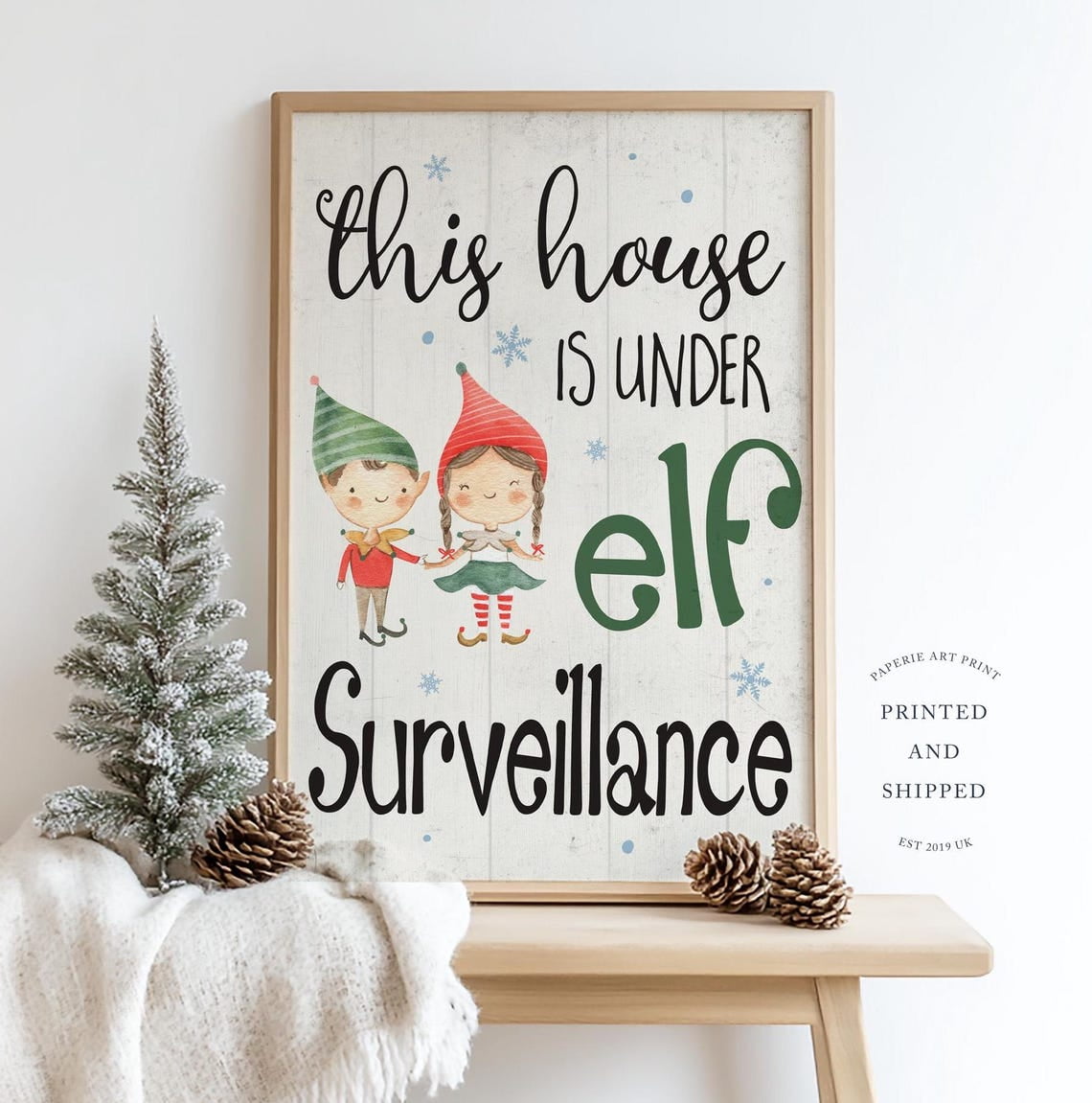 This House Is Under Elf Surveillance, Christmas Wall Art, Quote Wall ...