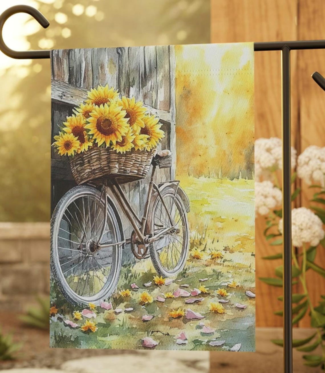 House Flag Fall Sunflower Flag Farmhouse Bicycle Outdoor Decoration ...
