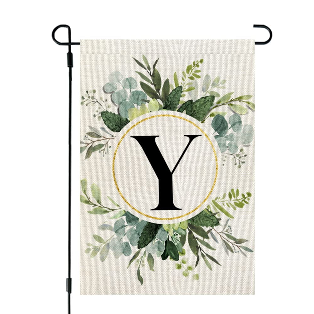 House Flag Monogram Letter Y Flag Floral Family Initial Outdoor Decor ...