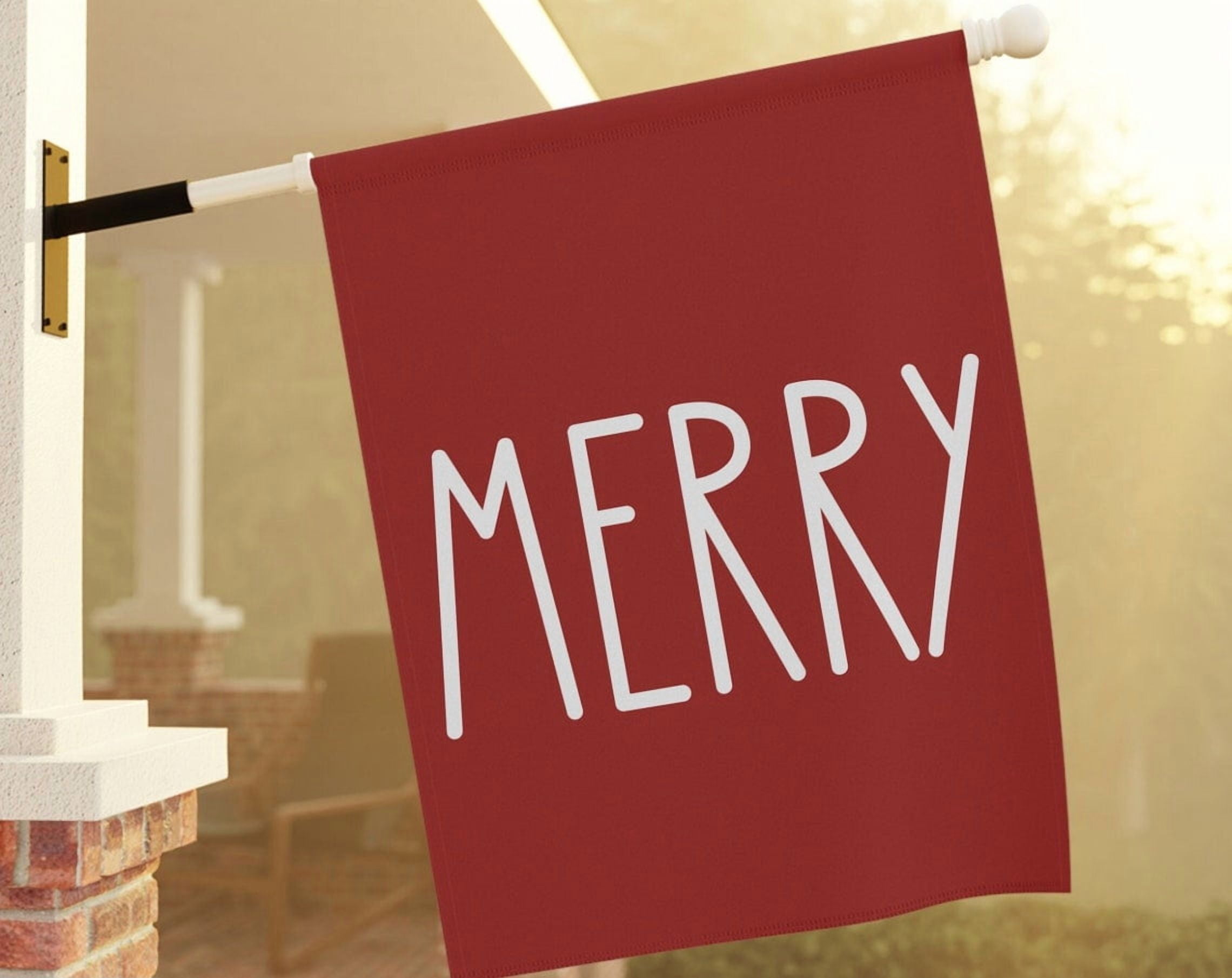 House Flag Red Winter Holiday Flag Farmhouse Style Outdoor Decoration ...