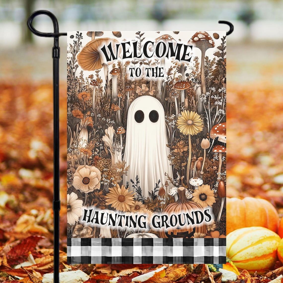 House Flag Retro Sheet Ghost Flag Spooky Seasonal Outdoor Decoration ...