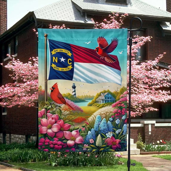 House Flag Spring in North Carolina Dogwood Flowers Colorful Azaleas ...