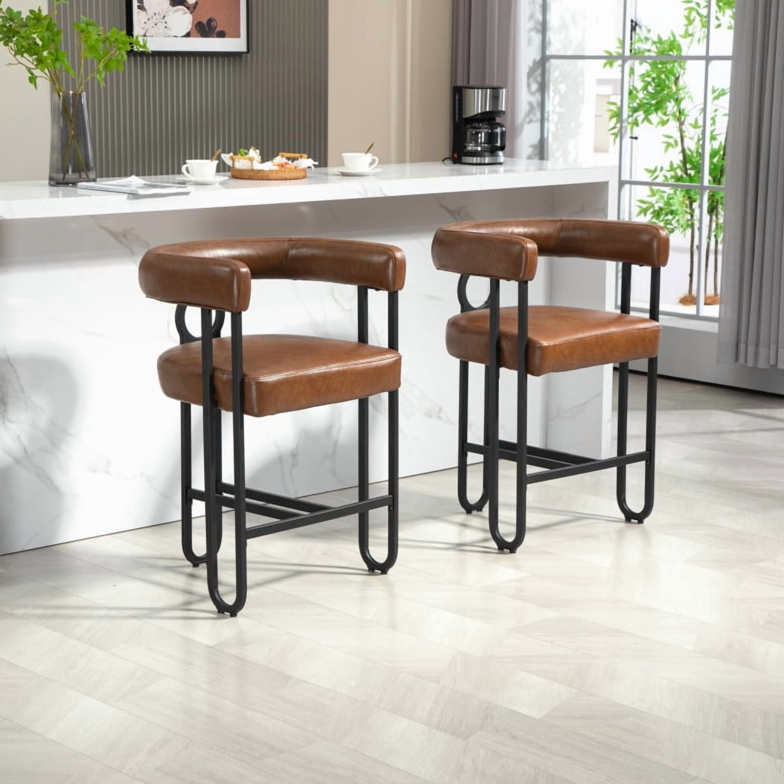 House Hold Bar Stools Set of 1, Modern Bar Stool with Back, Black Metal ...