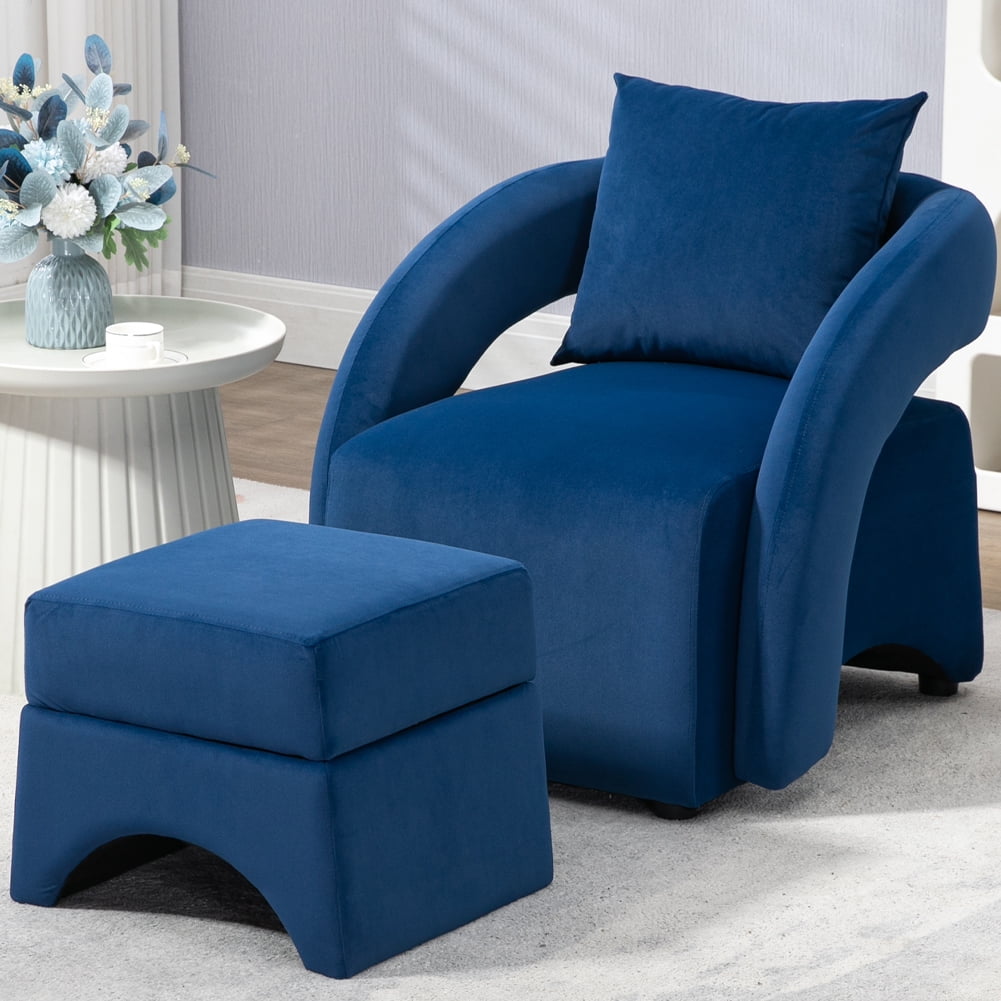 House Hold Velvet Decorative Chair With Footstool Medieval Modern ...