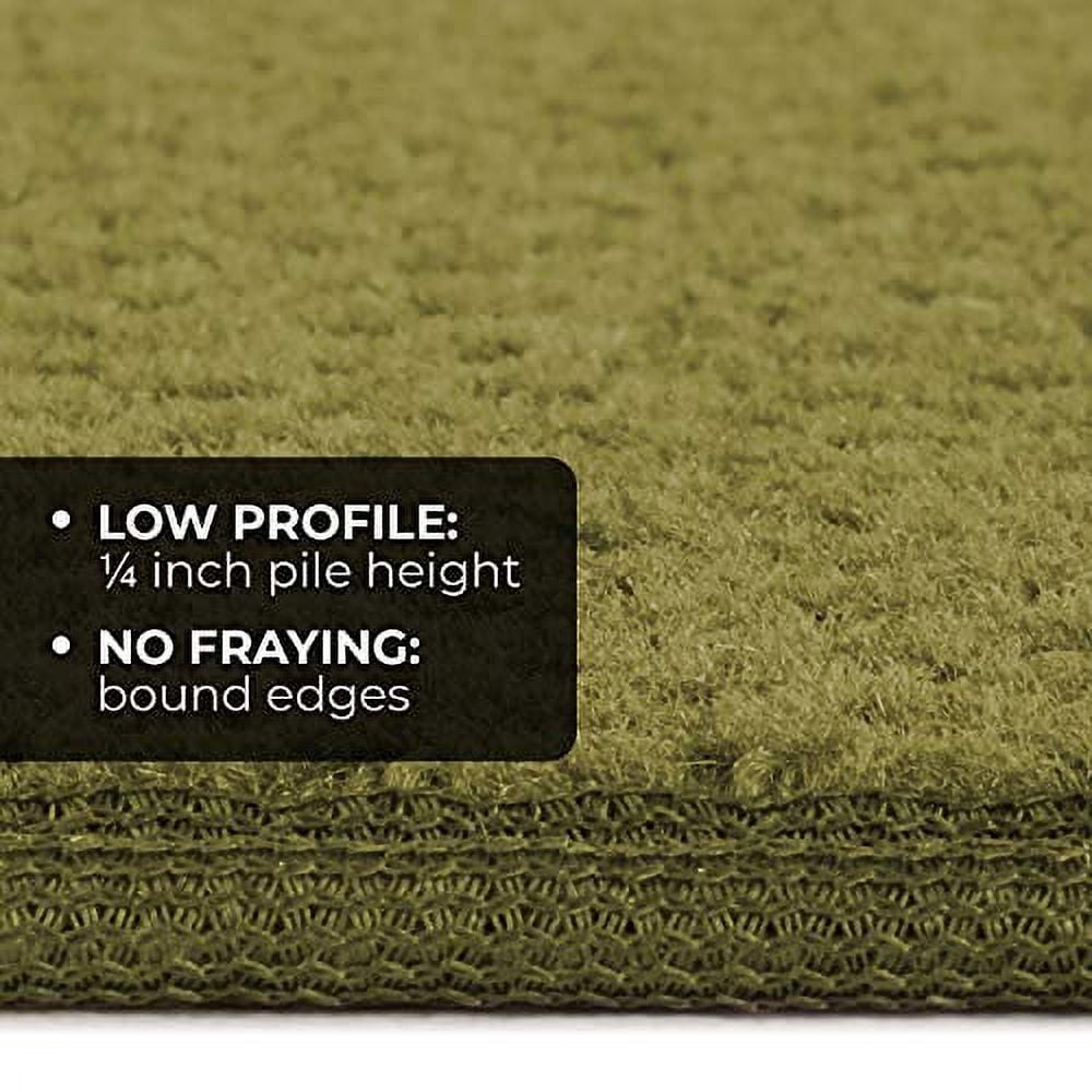 House, Home and More Skid-Resistant Carpet Runner - Olive Green - 18 ...