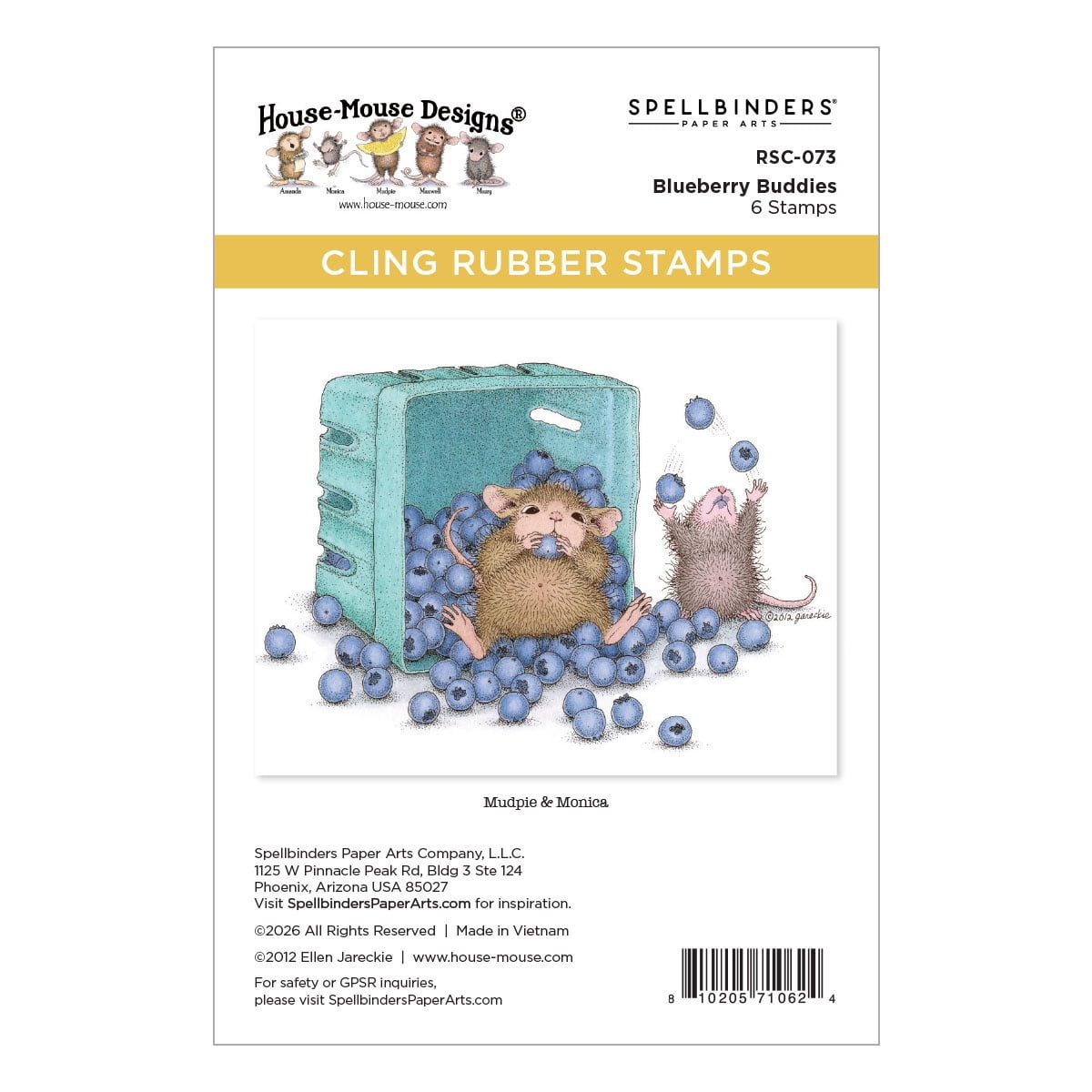 House Mouse Cling Rubber Stamp-Blueberry Buddies - Walmart.com