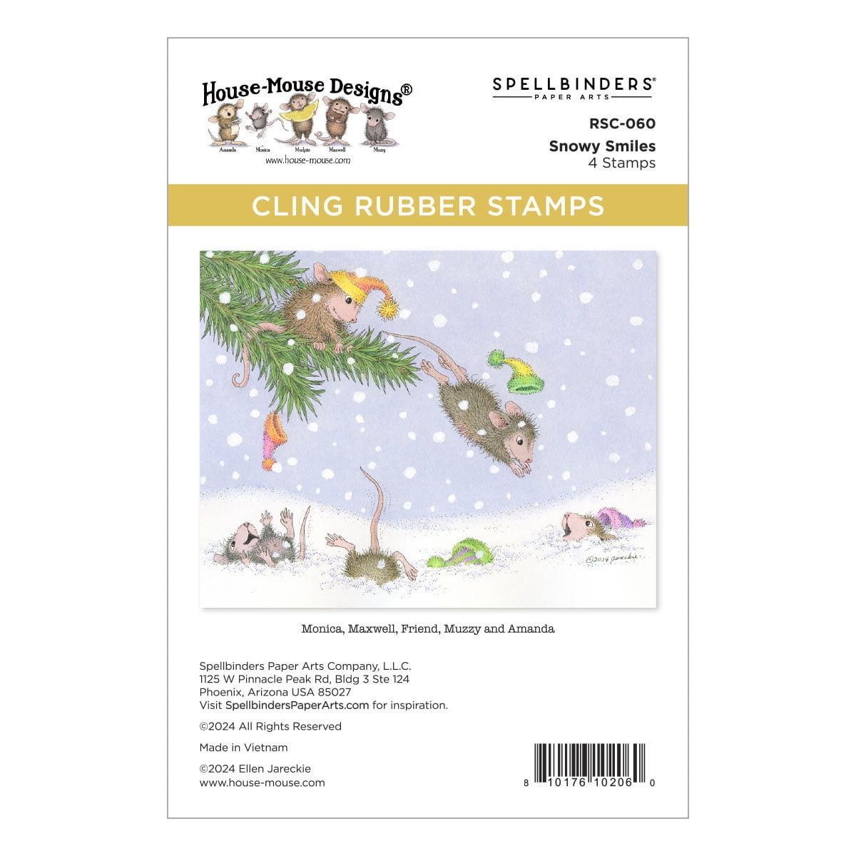 House Mouse Cling Rubber Stamp-Snow Smiles - Walmart.com