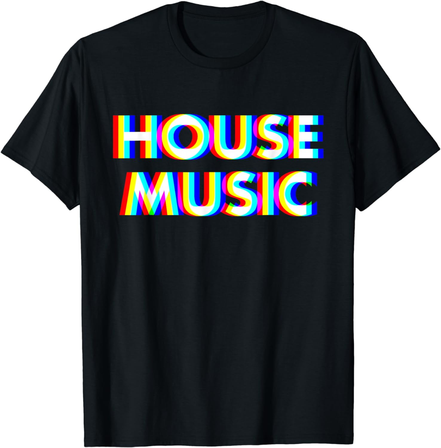 House Music Glitch Optical Illusion - EDM Rave DJ Cotton T-Shirt ...