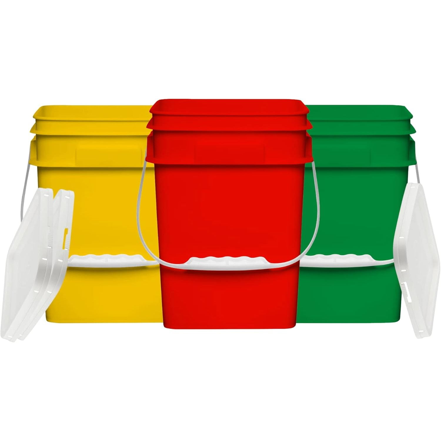 House Naturals 4 Gallon Square Food Grade Bucket Pail with Plastic ...