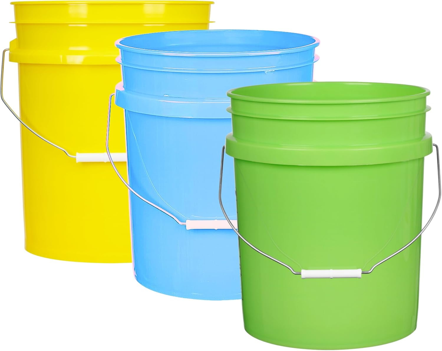 House Naturals 5 Gallon Food Grade Multi Color Buckets (Yellow Aqua ...