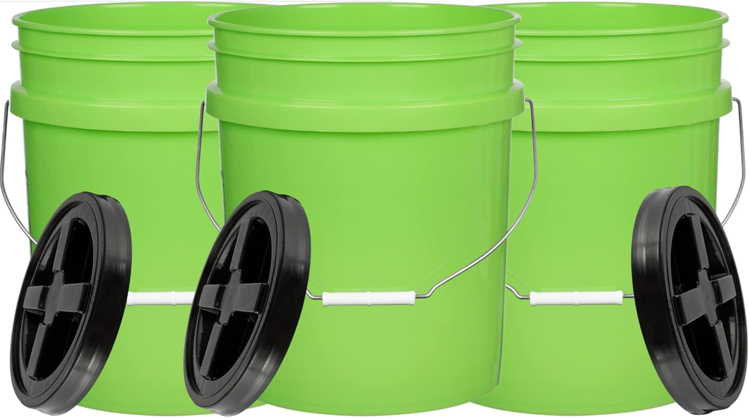 House Naturals 5 Gallon Lime Color Buckets- Pack of 3- Made in USA ...